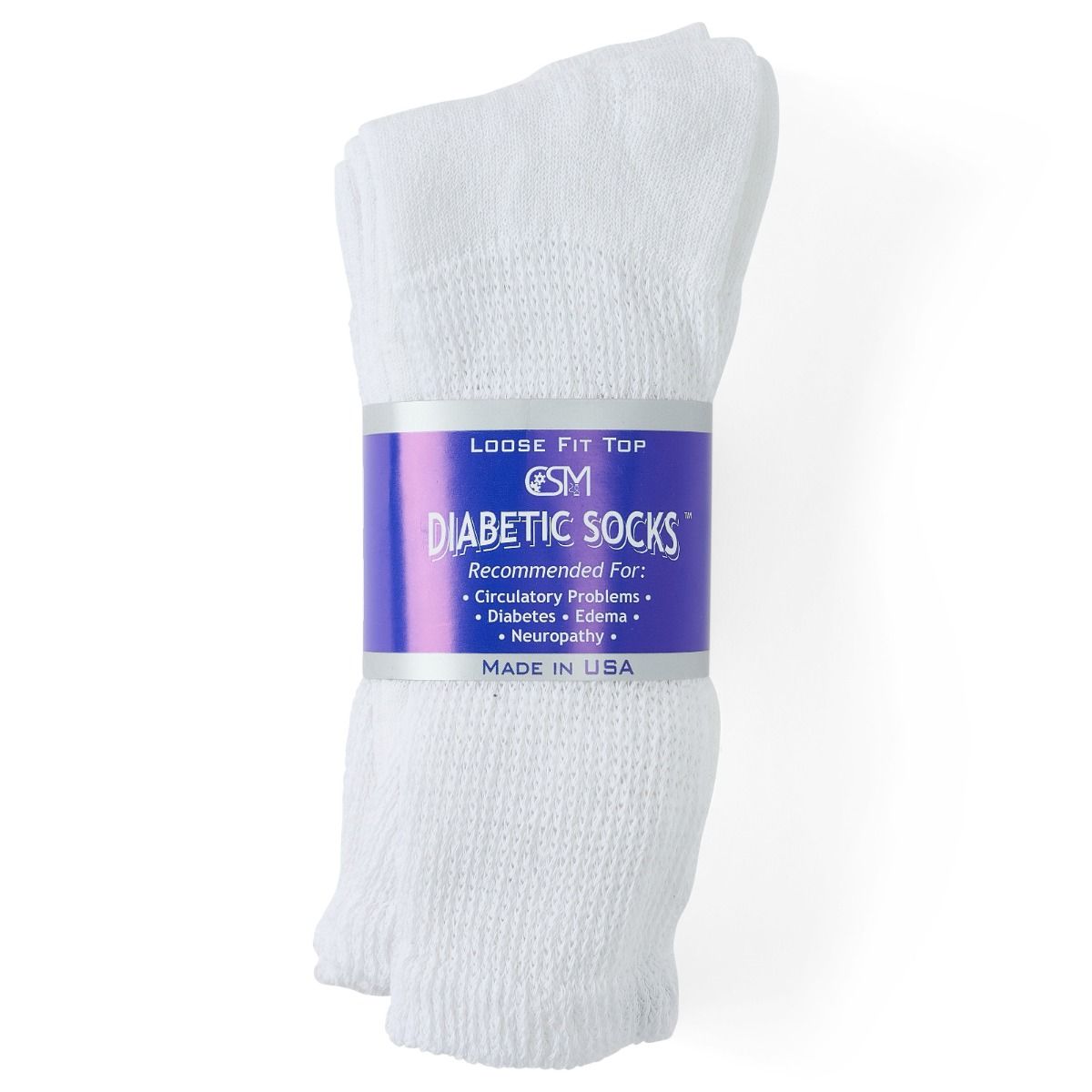 Ultra Soft Diabetic Socks White XL 3Pr