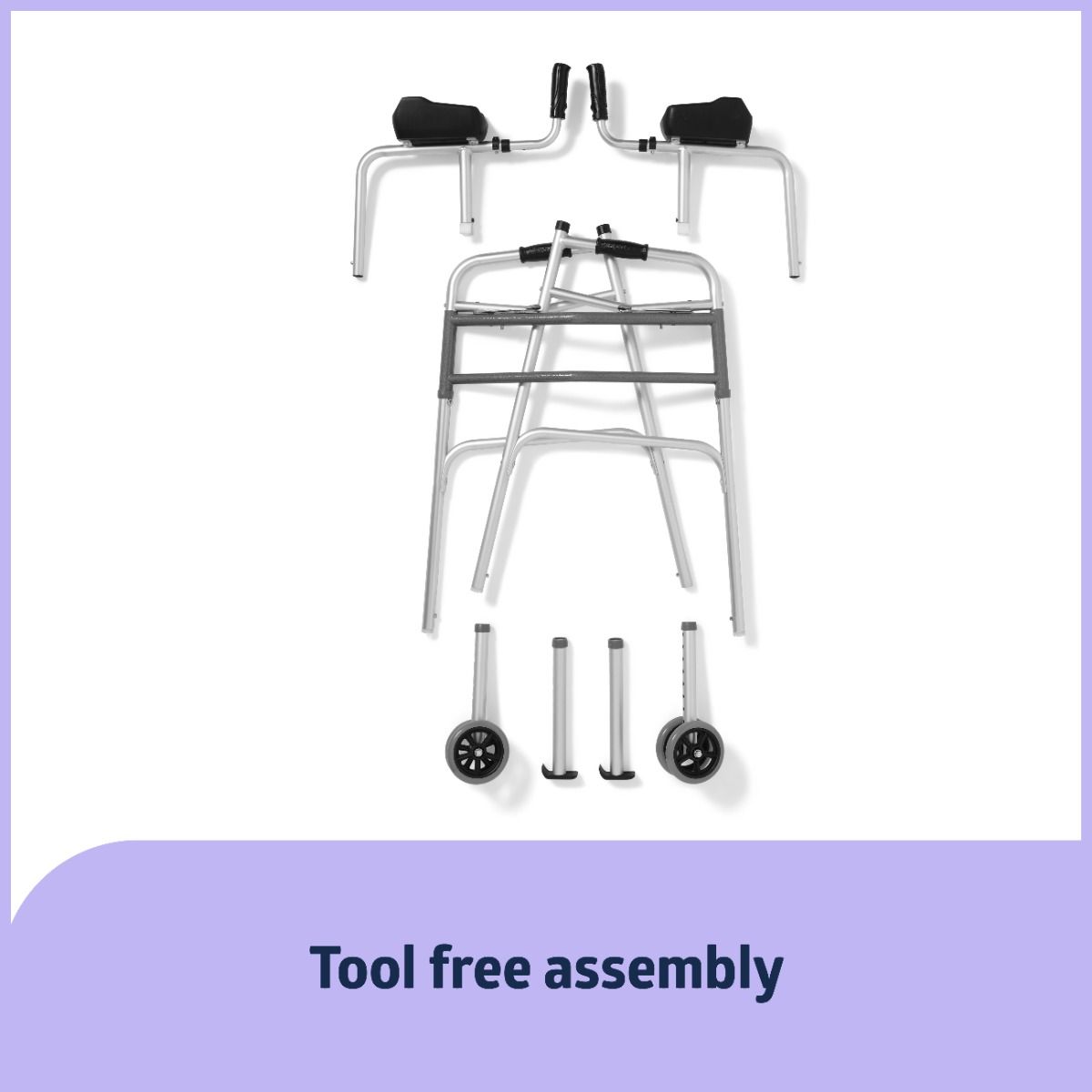Medline Upright Folding Walker Junior Youth 1Ct