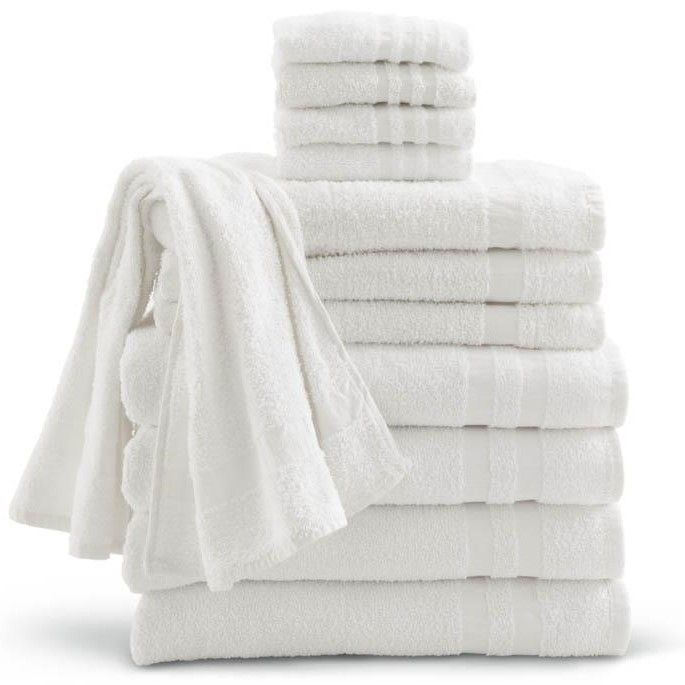 Blended Terry Hand Towel, White, 16in x 27in, 3 lb./Dz., 1 Dz.
