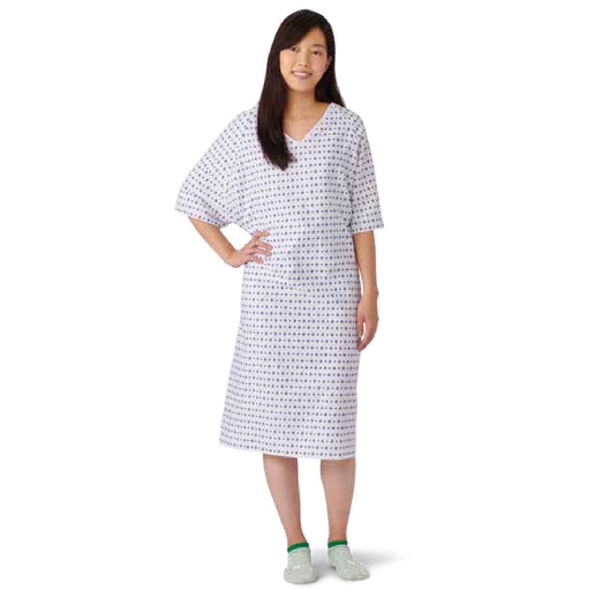 Medline Patient Gown with Back/Neck Ties 12Ct