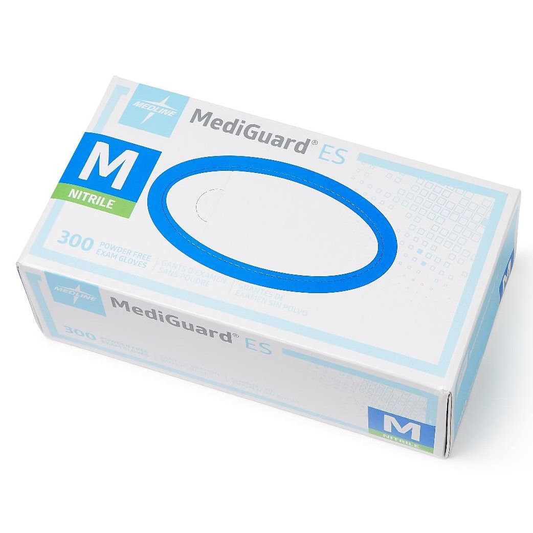 Medline MediGuard ES Nitrile Exam Glovess Size M 3000Ct