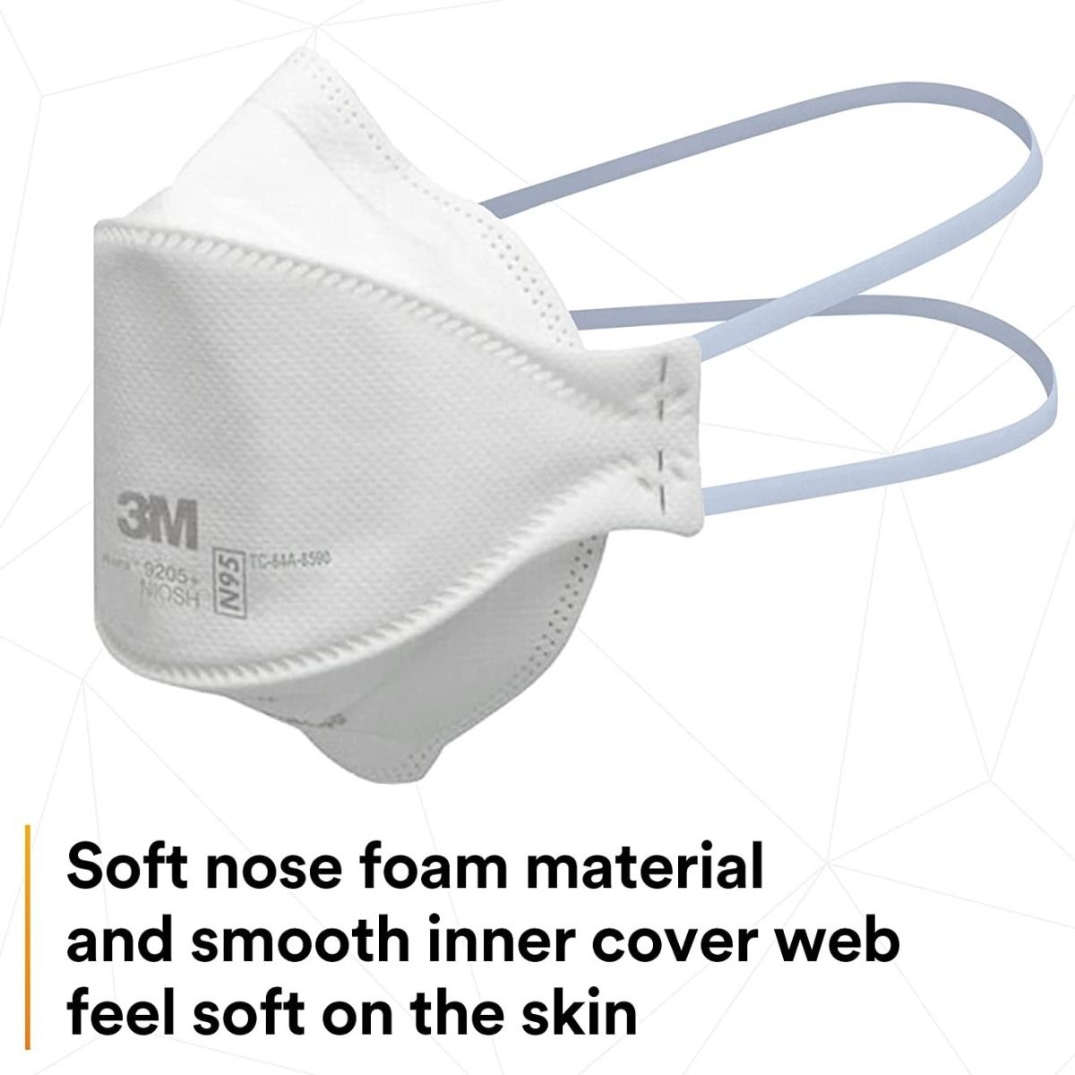 3M Aura 9205+ Flat-Fold N95 Respirator Face Mask 1Ct