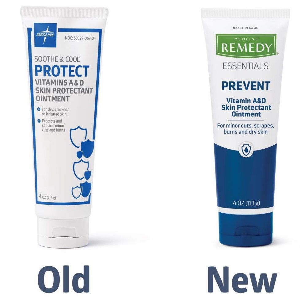 Medline Remedy Essentials Vitamin A&D Skin Ointment 4oz 12Ct