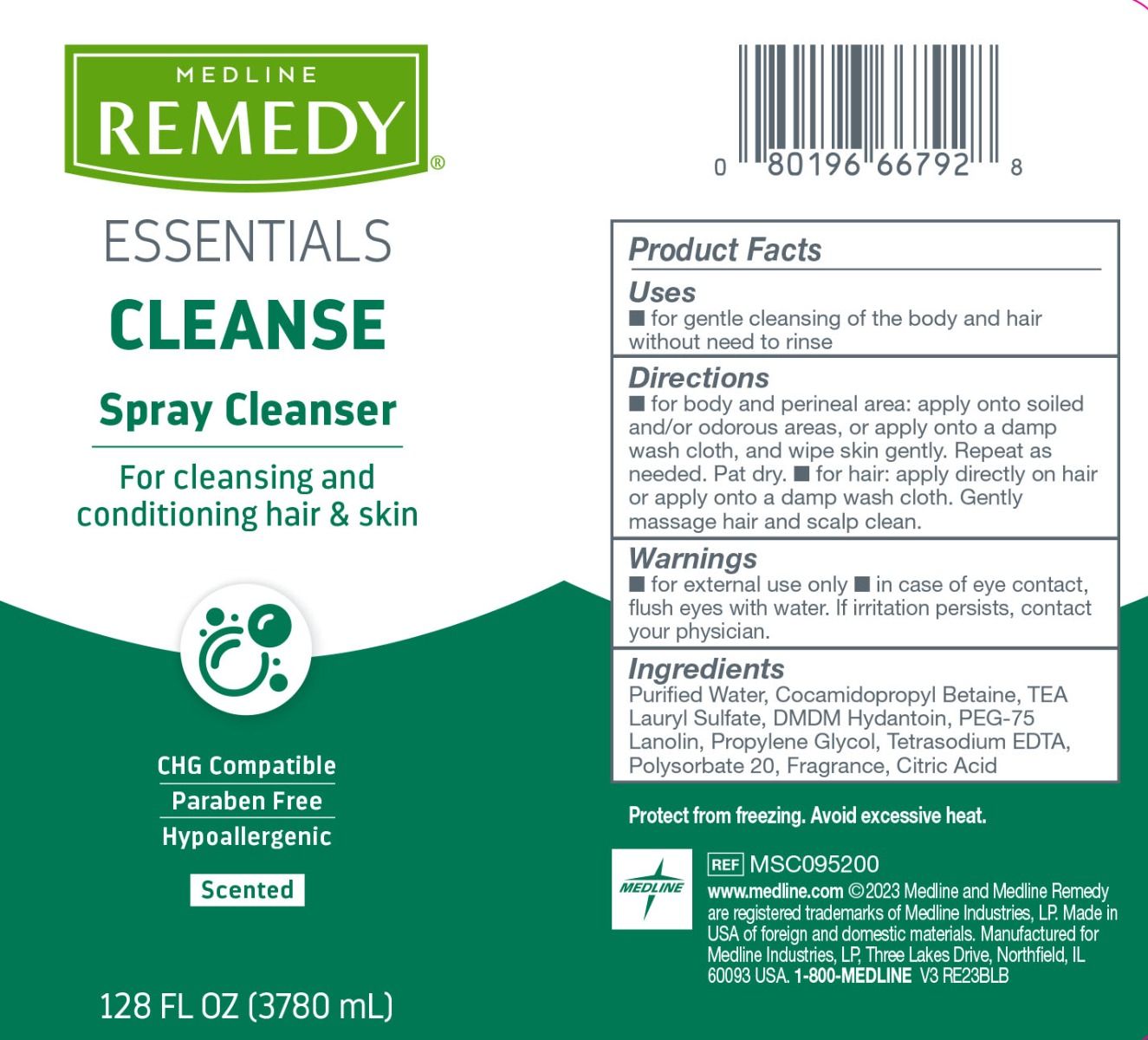 Medline Remedy Essentials No-Rinse Body Cleanser 1gal 4Ct