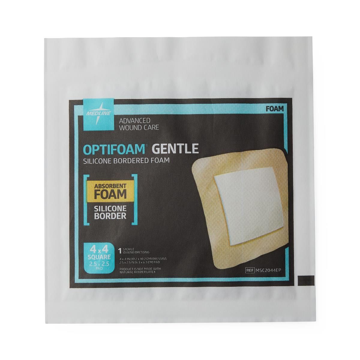 Optifoam Gentle Foam Dressing/Silicone Border 4x4 10Ct