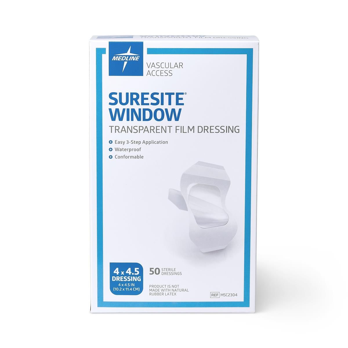 Suresite Window Transparent Film Dressing 4x4.5 50Ct
