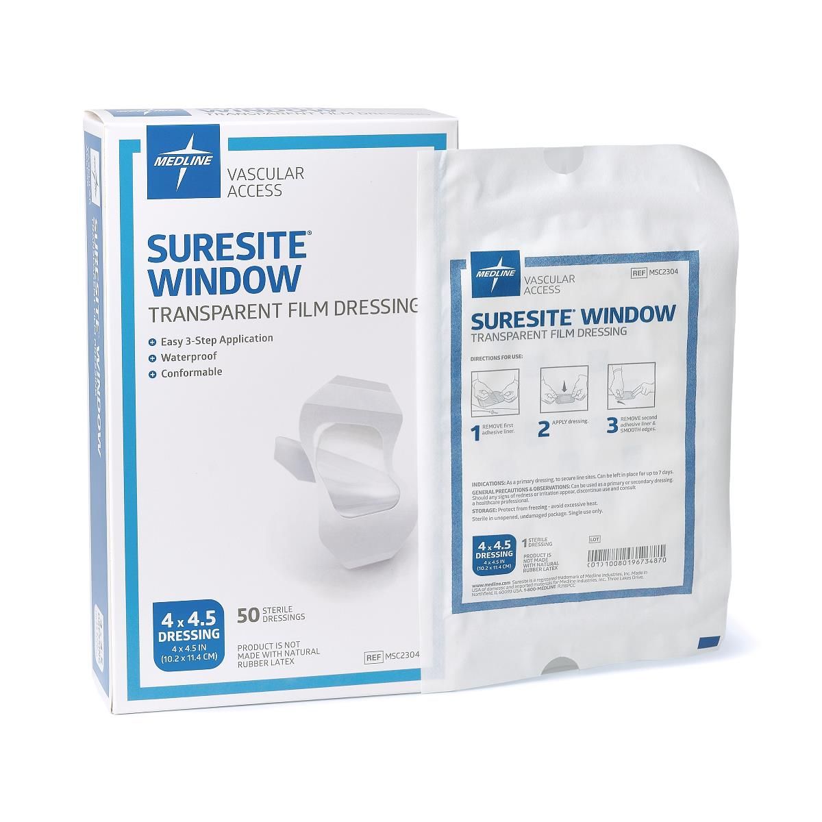 Suresite Window Transparent Film Dressing 4x4.5 50Ct