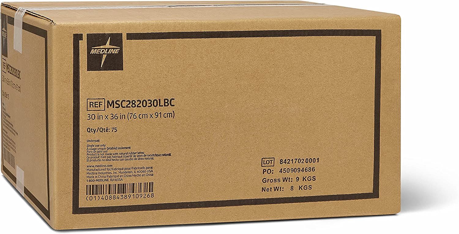 Medline Disp Fluff/Polymer Underpad Deluxe 30x36 75Ct