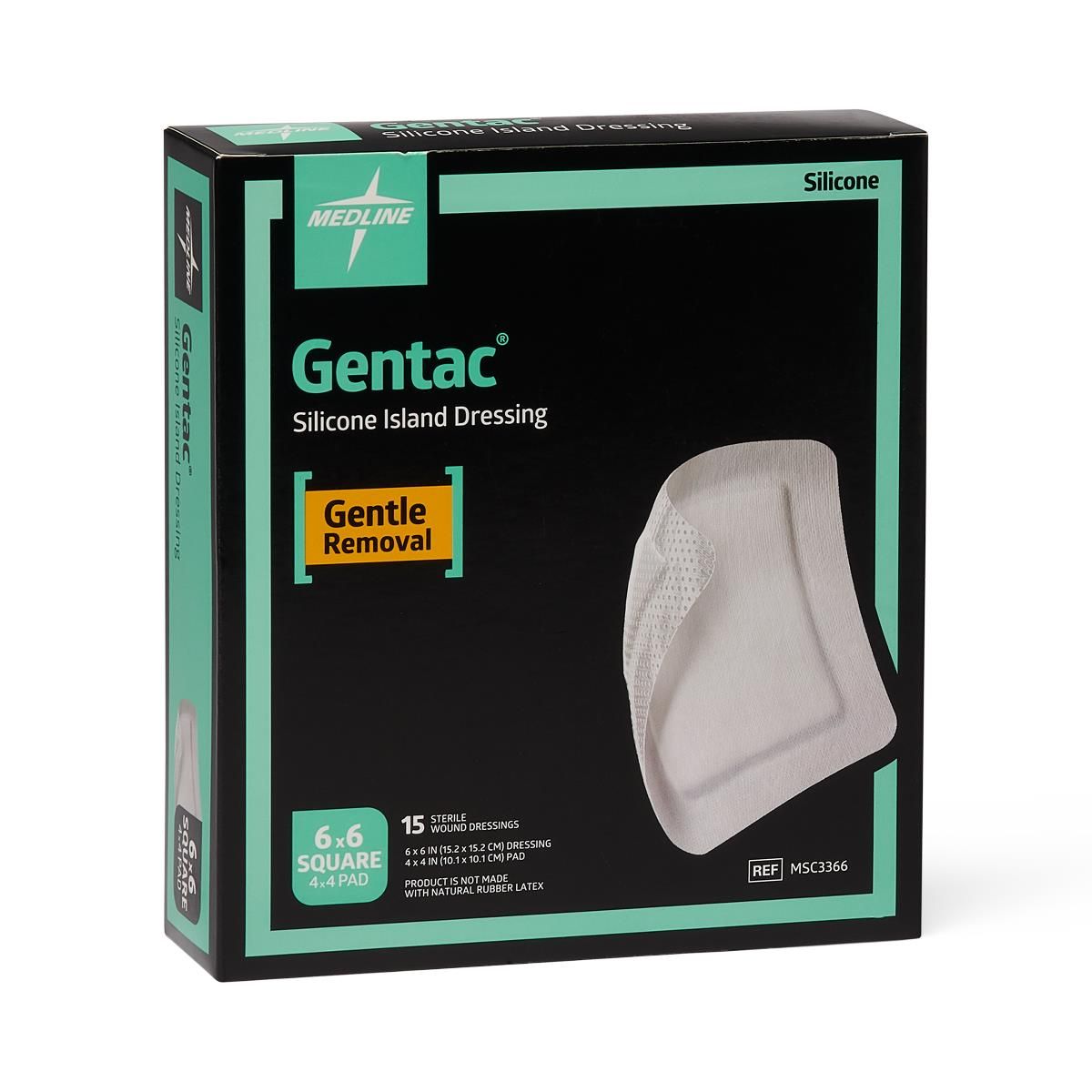 Medline Gentac Silicone Island Dressing 6x6 150Ct