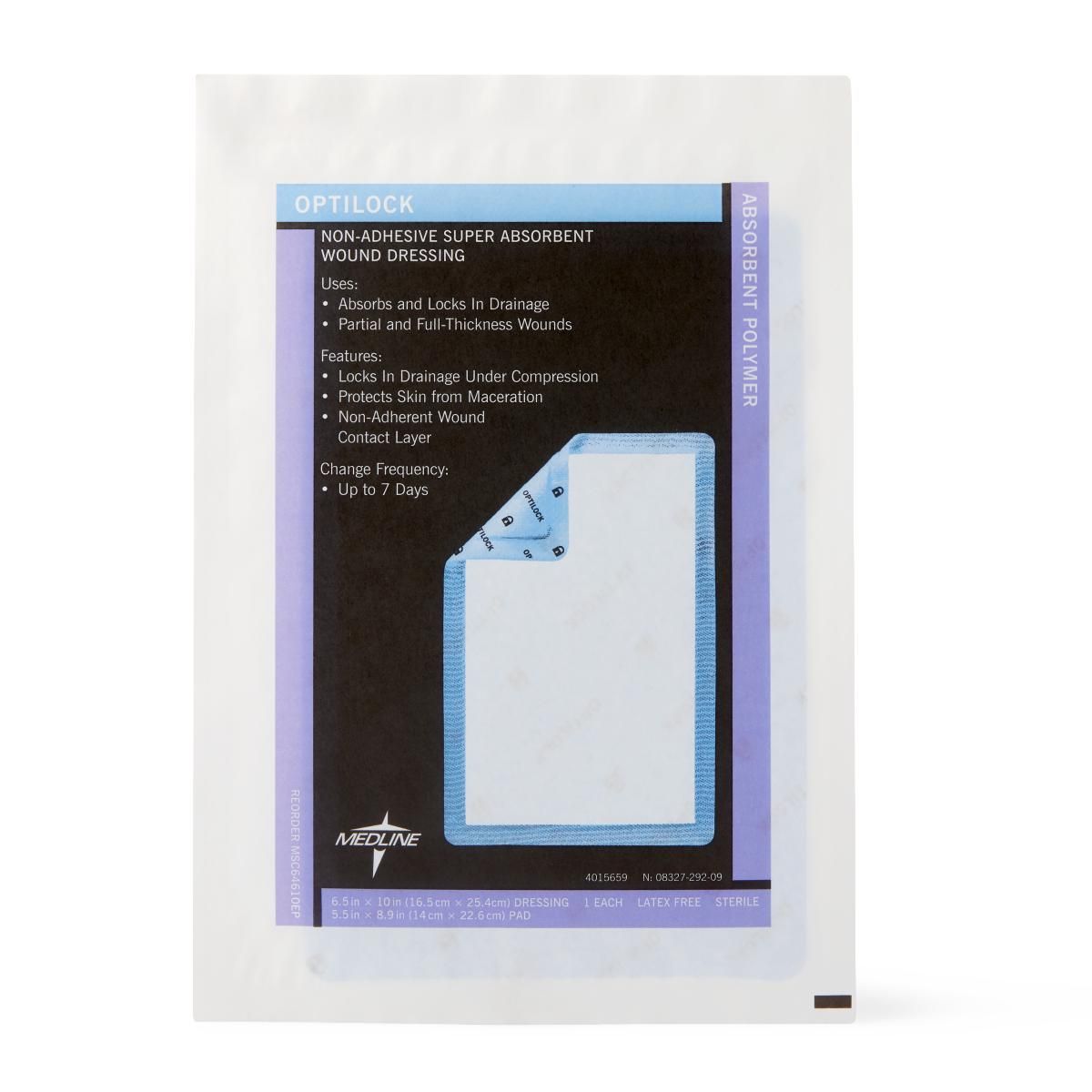 Medline OptiLock Absorbent Polymer Dressing 6.5x10 10Ct