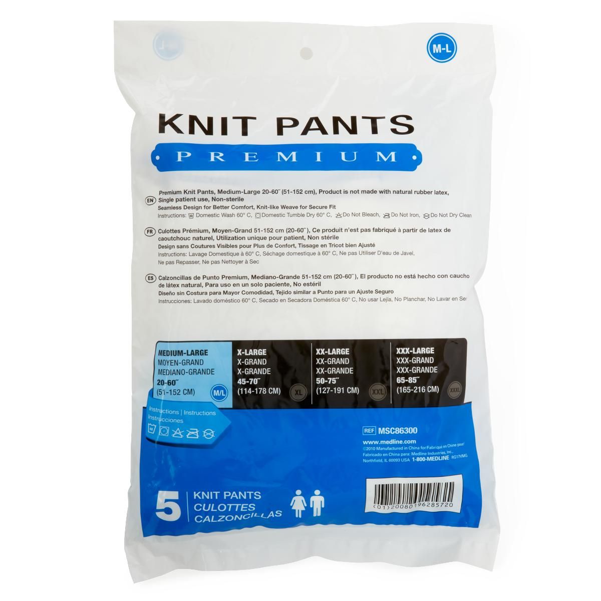 Medline Premium Mesh Incontinence Underpants M/L 100Ct