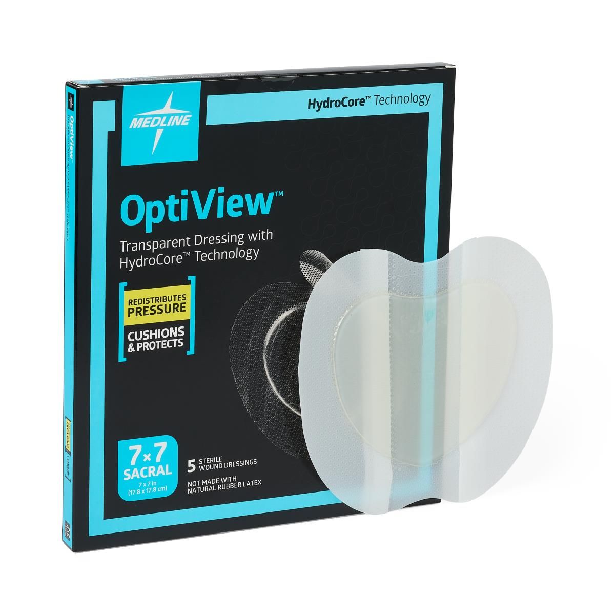 OptiView Sacrum Transparent Dressing 7in x 7in 5Ct