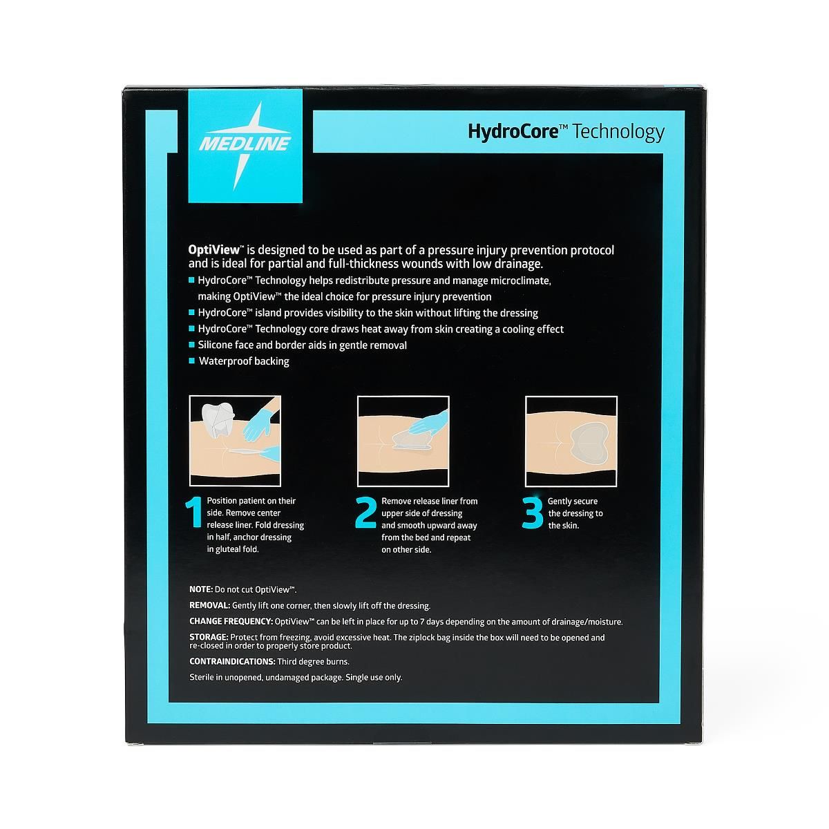OptiView Sacrum Transparent Dressing 7in x 7in 5Ct