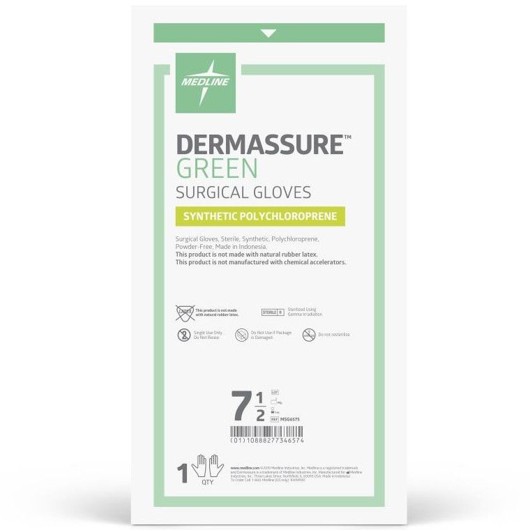 DermAssure Neoprene Surgical Glove St Pairs 7.5 50Ct