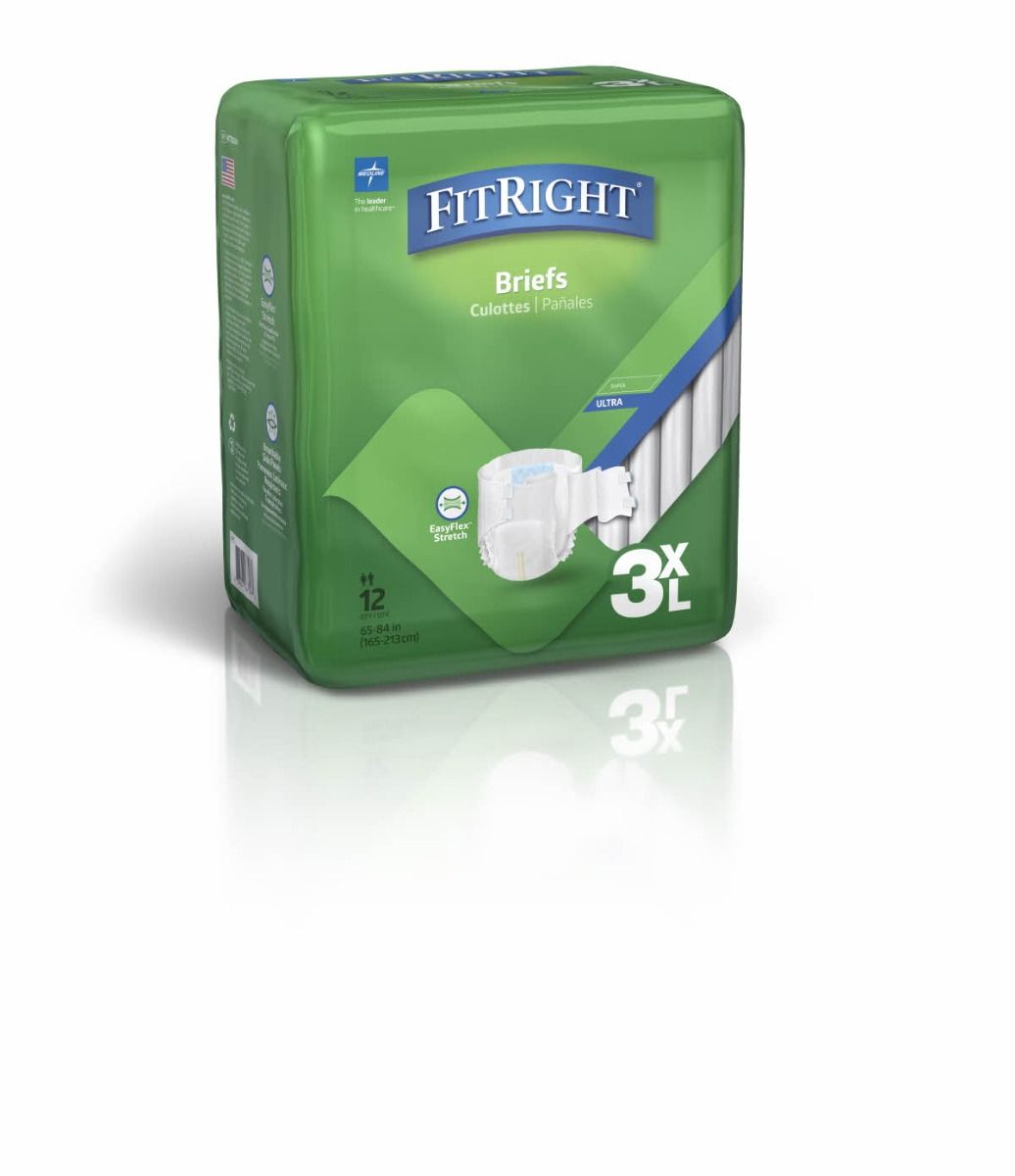 Medline FitRight Bariatric Brief Max 3XL 48Ct