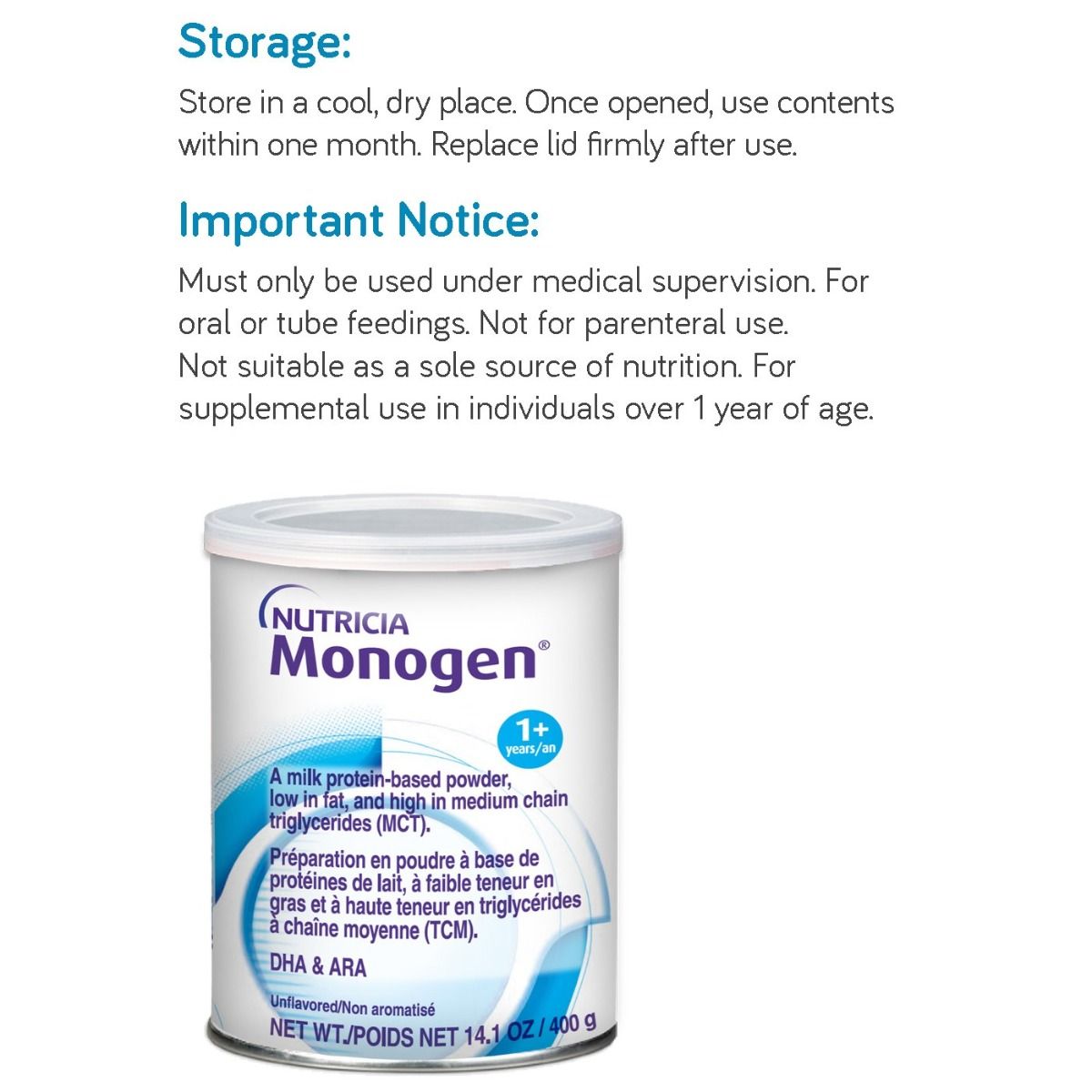 Nutrica Monogen Powder Formula 14.1oz 6Ct