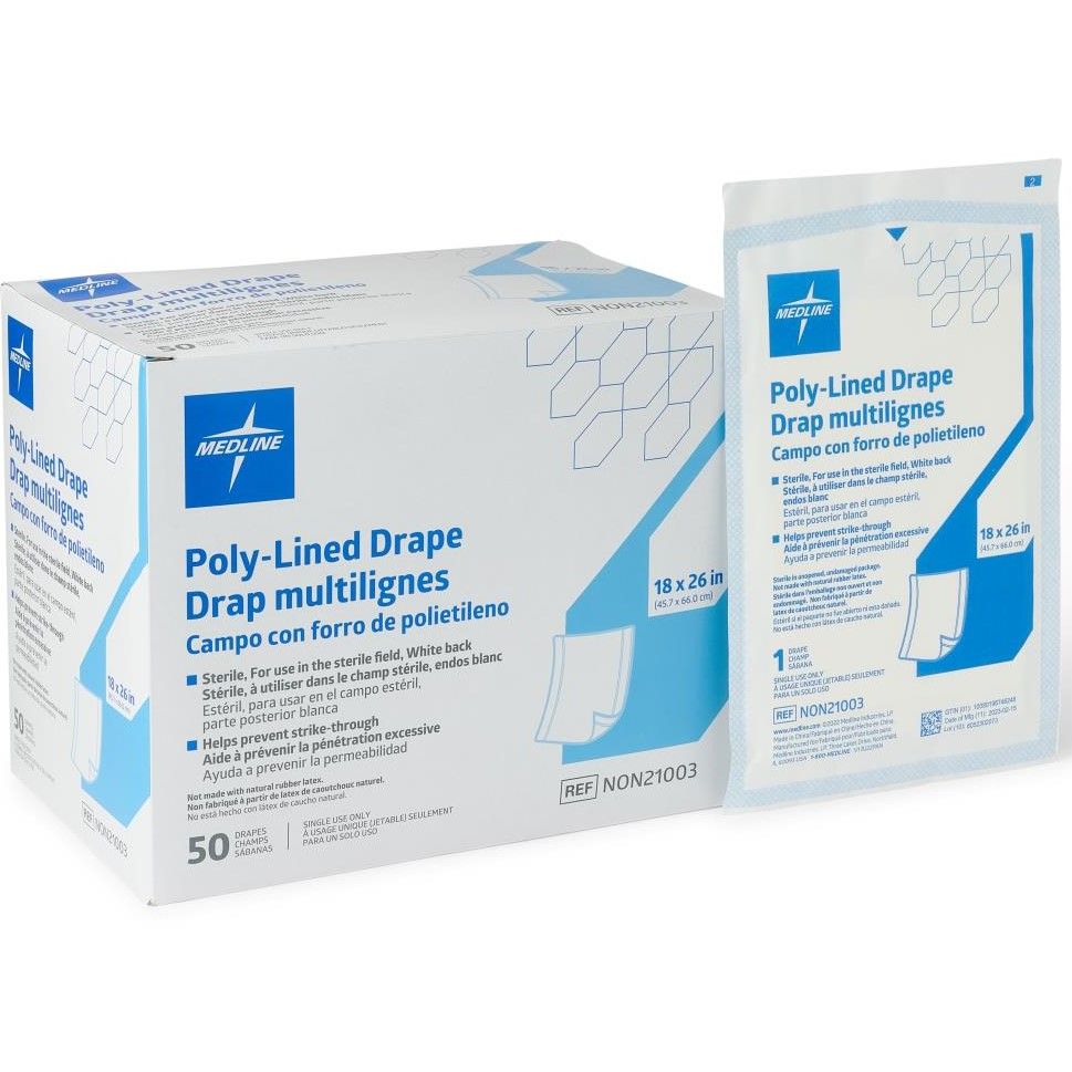 Poly-Lined Field Drapes, 18in x 26in, Box of 50