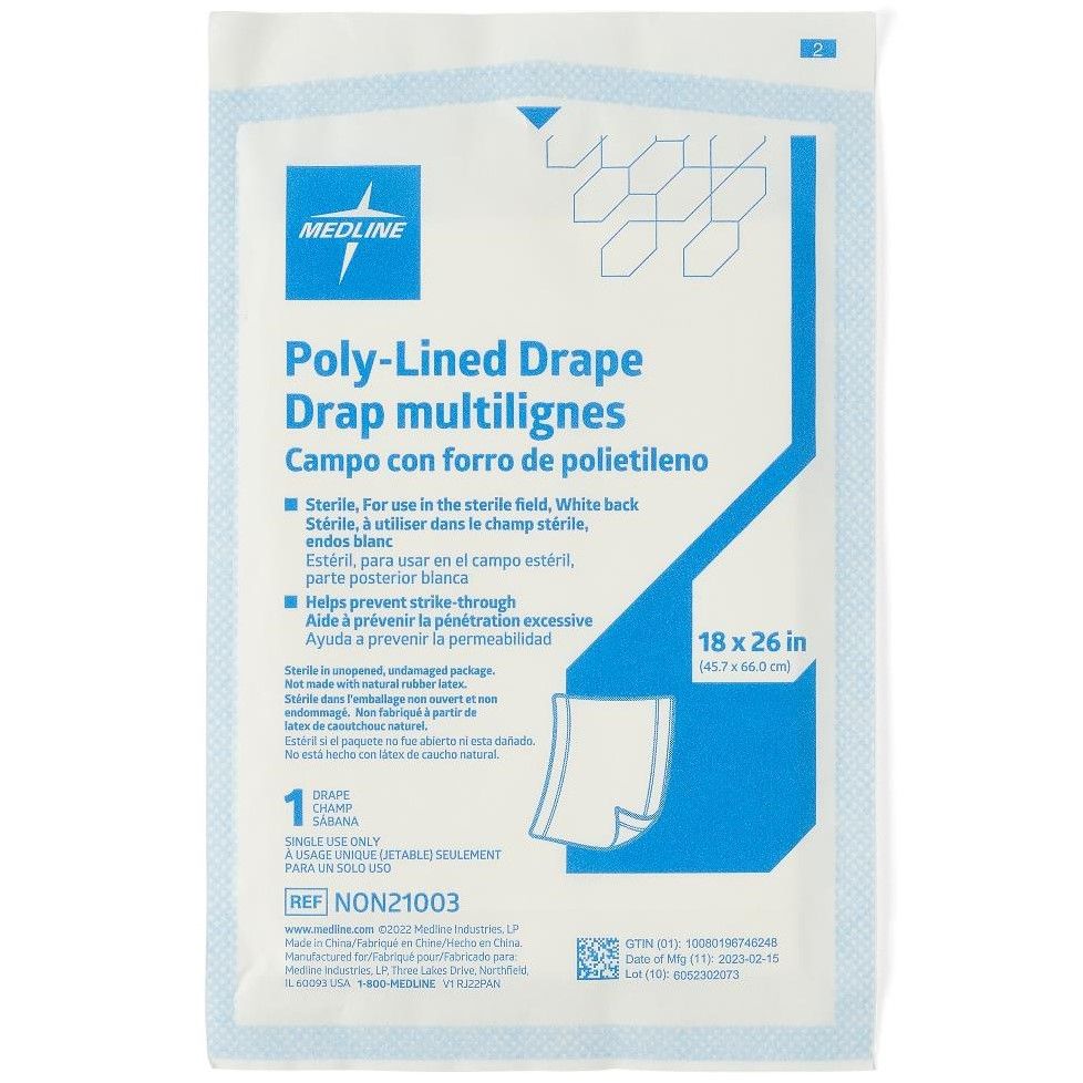Poly-Lined Field Drapes, 18in x 26in, Box of 50