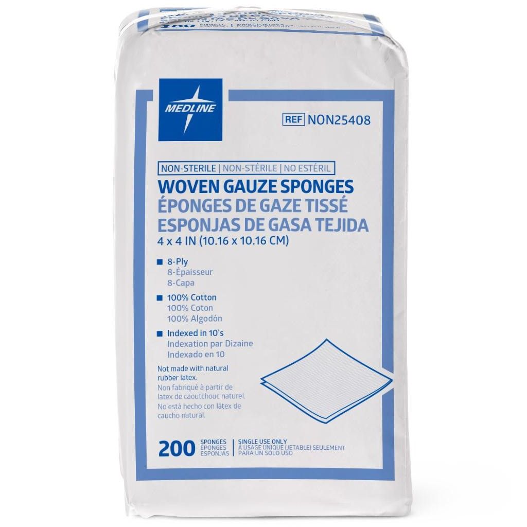 Medline NS Woven Cotton Gauze Sponge 8ply 4x4 4000Ct