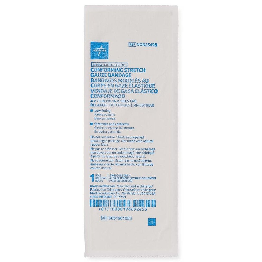 Medline Sterile Conform Stretch Gauze Bandage 4x75 96Ct