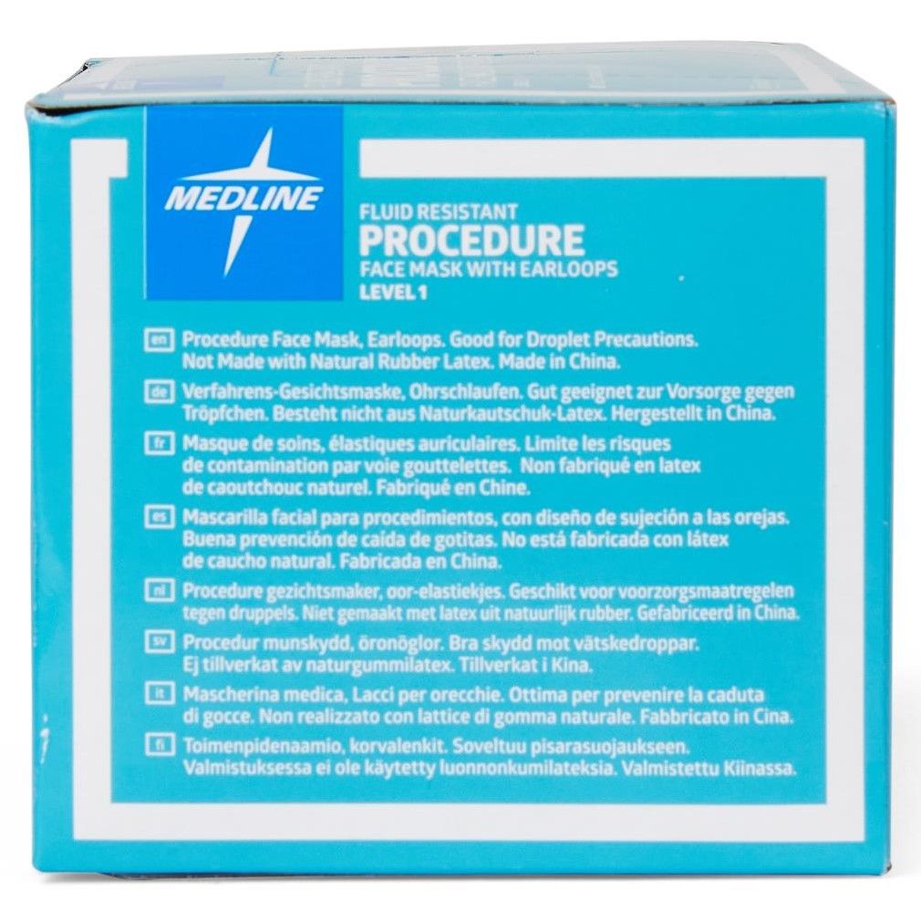 Medline ASTM Level 1 White 3-Ply Face Mask 50Ct
