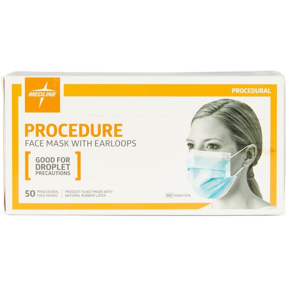 Medline ASTM Level 1 Blue 3-Ply Face Mask 300Ct