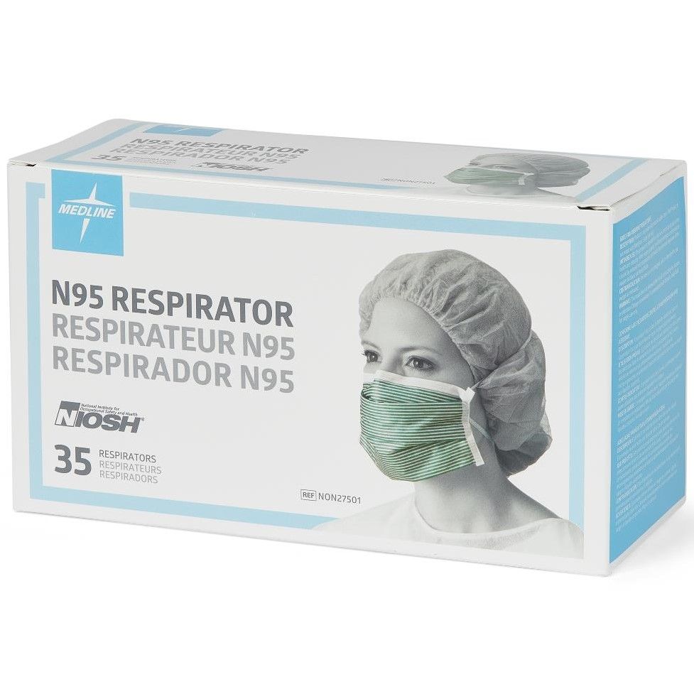 Medline N95 Flat-Fold Respirator Face Mask 210Ct