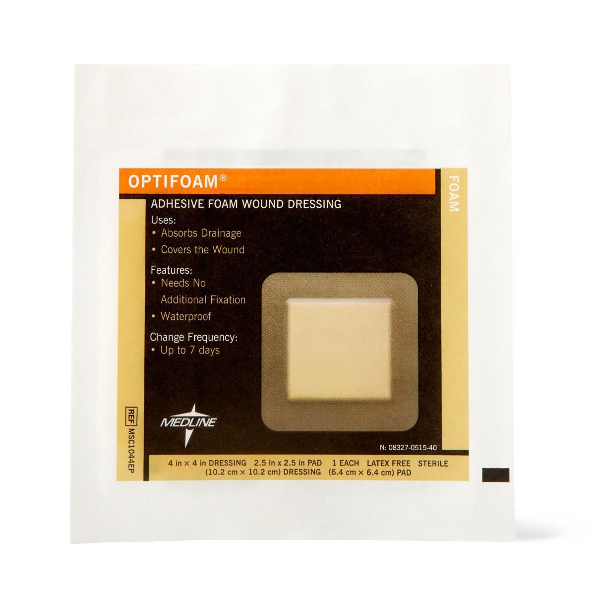 Optifoam Adhesive Foam Dressing Edu 4x4 1Ct