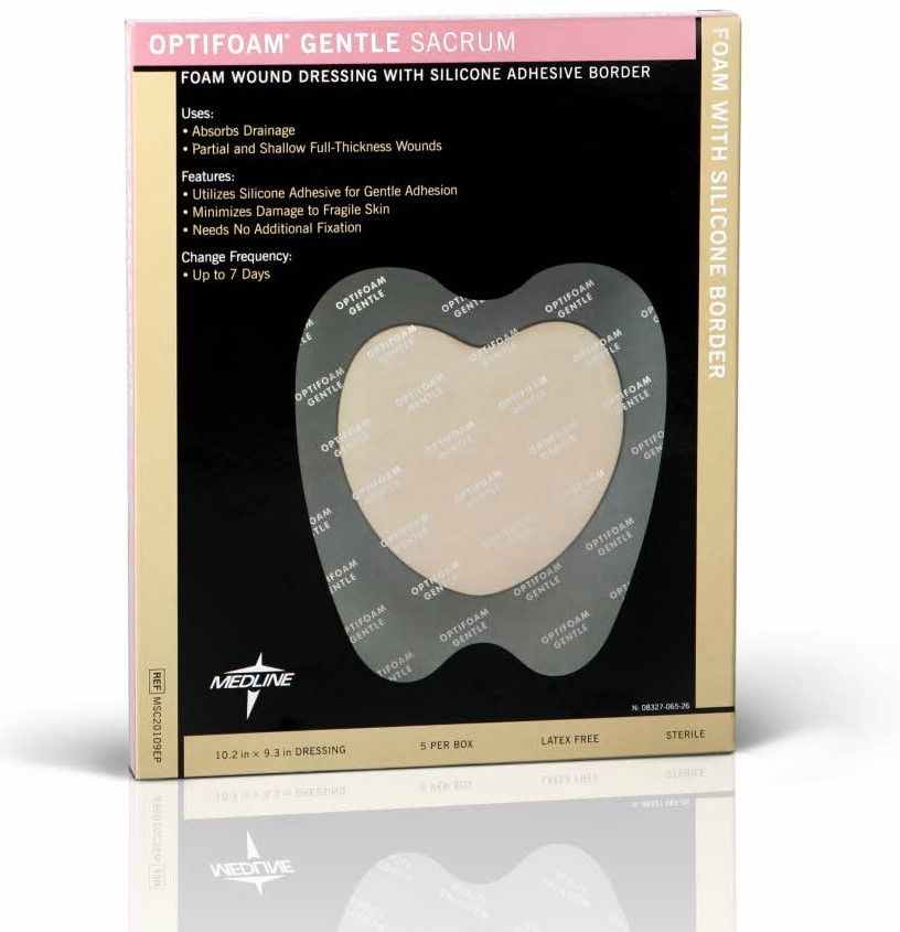 Optifoam Gentle Foam Dressing/Silicone Border Lg Sacrum 50Ct