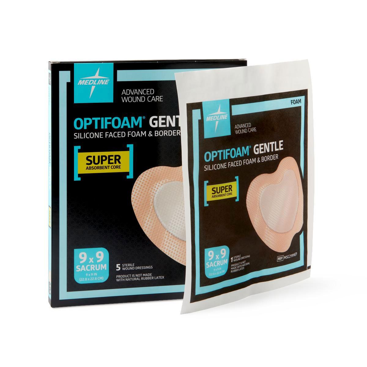 Optifoam Gentle SA Silicone/Foam Dressing Sacrum 9x9 25Ct