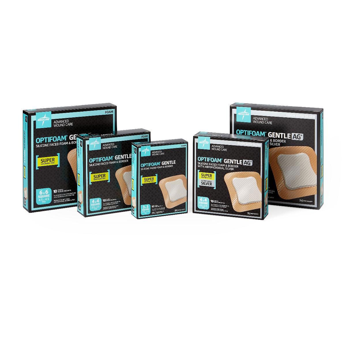 Optifoam Gentle Silicone-Faced Foam with Border | Medline At Home