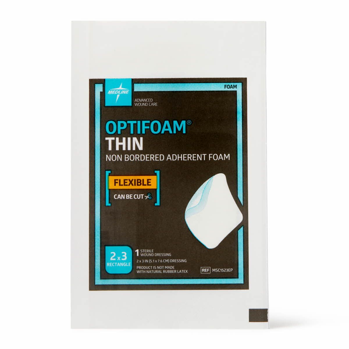 Optifoam Thin Self-Adhesive Foam Dressing 2x3 100Ct