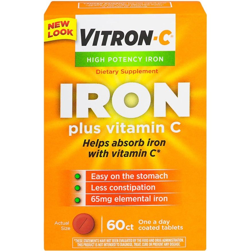 Vitron-C High-Potency Iron Plus Vitamin C 60Ct