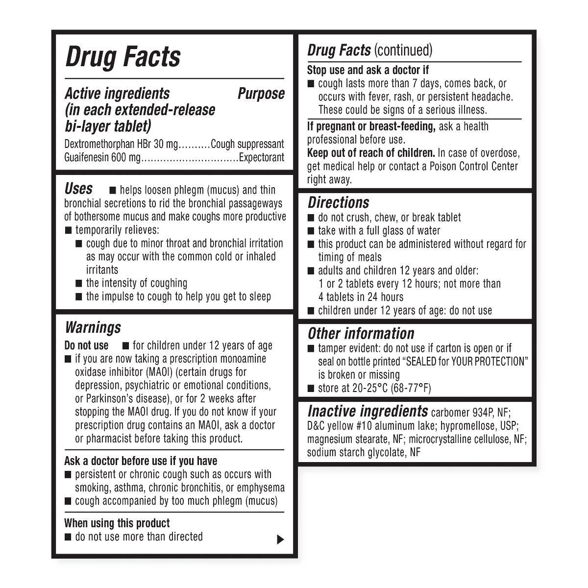 Mucinex DM Expectorant Cough Suppressant Tablet 40Ct