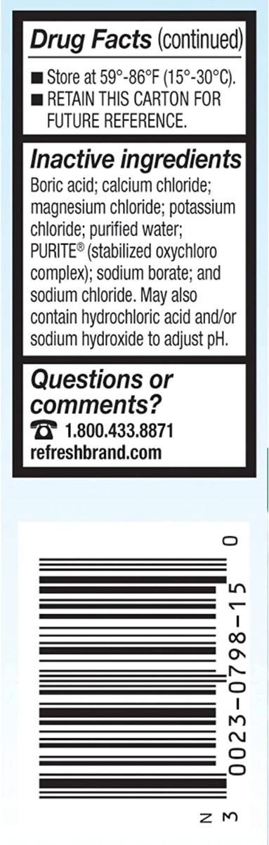 Refresh Tears Lubricant Eye Drops 15mL Bottle 1Ct