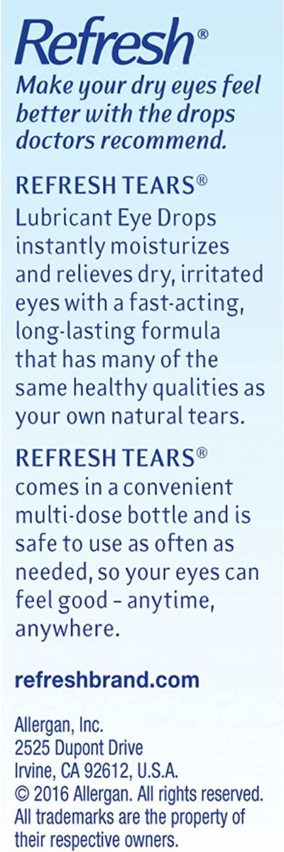 Refresh Tears Lubricant Eye Drops 15mL Bottle 1Ct