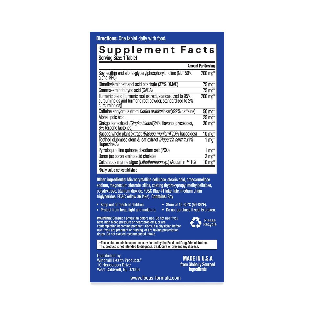 Focus Formula Tablets 60Ct