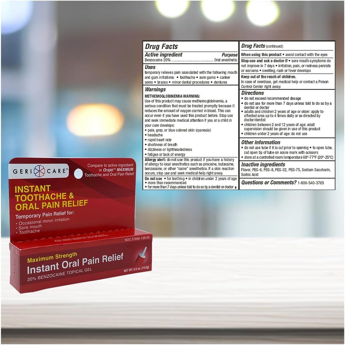 GeriCare Benzocaine 20% Gel 0.5oz 1Ct