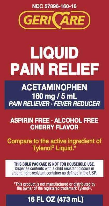 Liquid Pain Relief Acetaminophen 160 mg/5 mL 16oz 1Ct