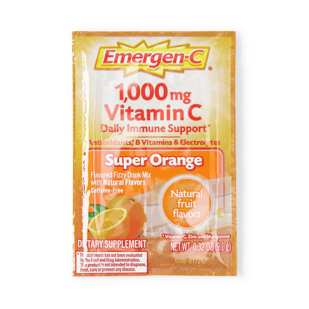 Emergen-C Vitamin C Powder Super Orange 1000mg 30Ct