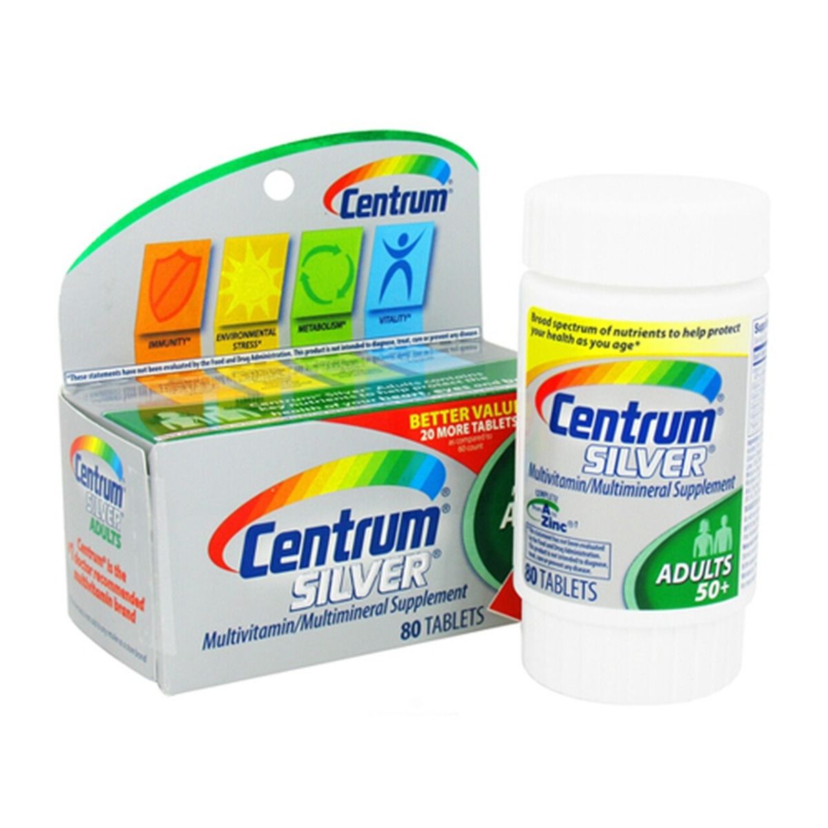 Centrum Silver 50+ Multivitamin & Multimineral Tablets 80Ct