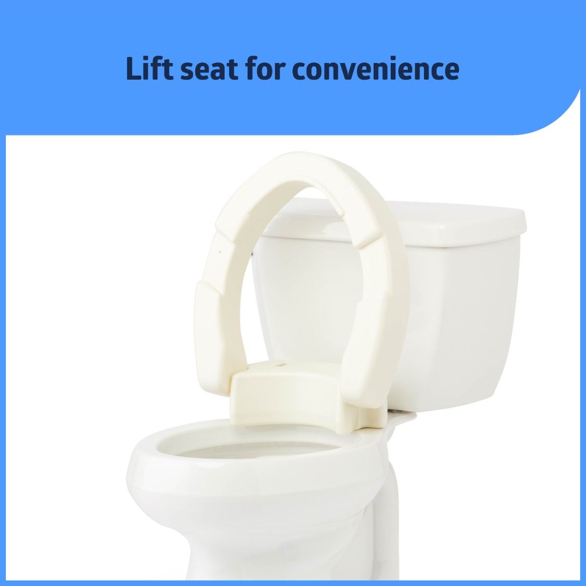 Guardian Elongated Raised Hinged Toilet Seat 3.5in 400lbs 1Ct