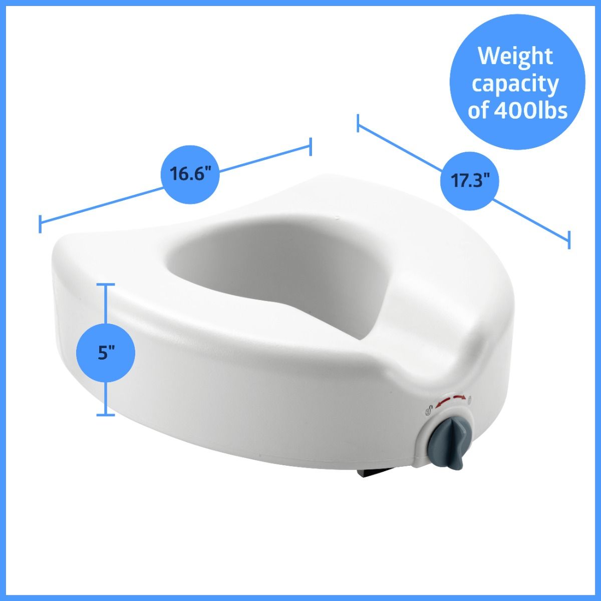 Guardian Raised Toilet Seat 5in 400lbs 1Ct