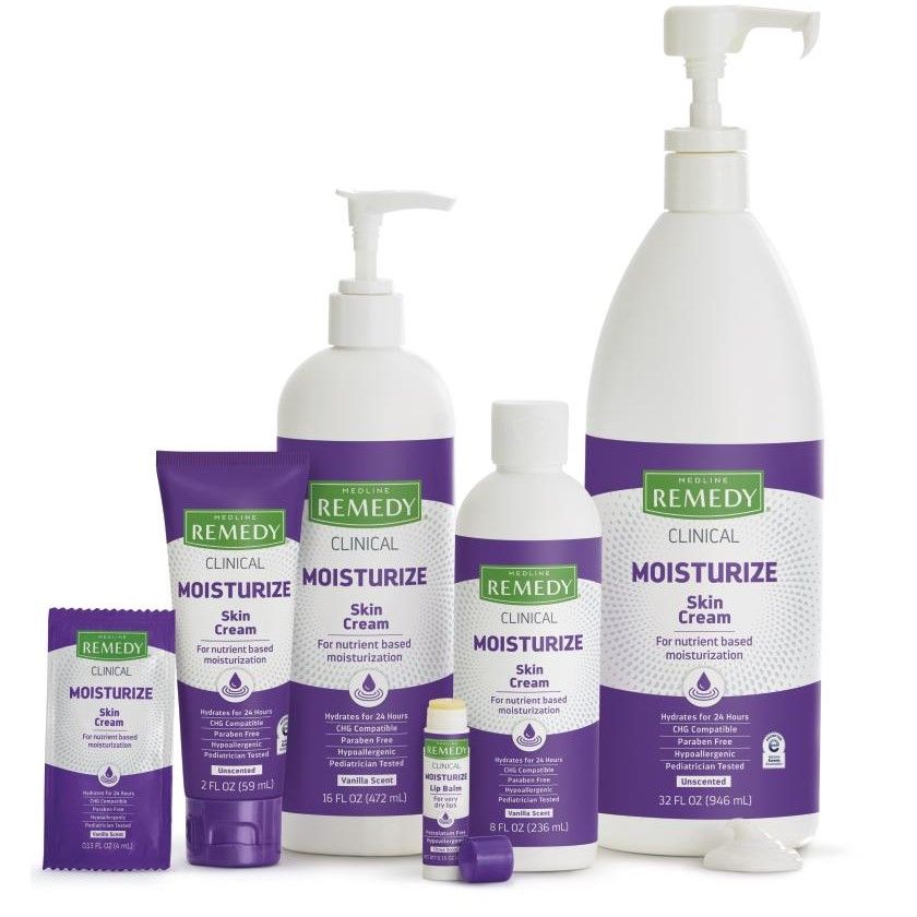 Medline Remedy Clinical Skin Cream Scented 1000mL Refill 8Ct