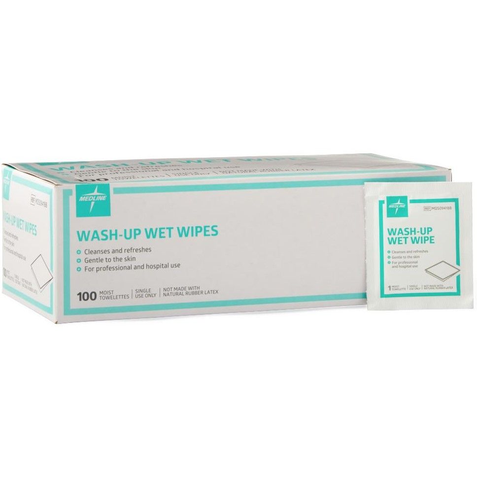 Medline Individually Wrapped Wash-Up Wet Wipes - Shop All