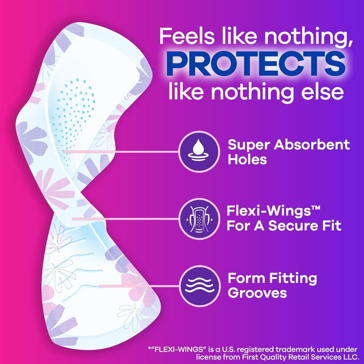 Always Radiant Feminine Pads With Wings Size 1 Regular Light Clean ...