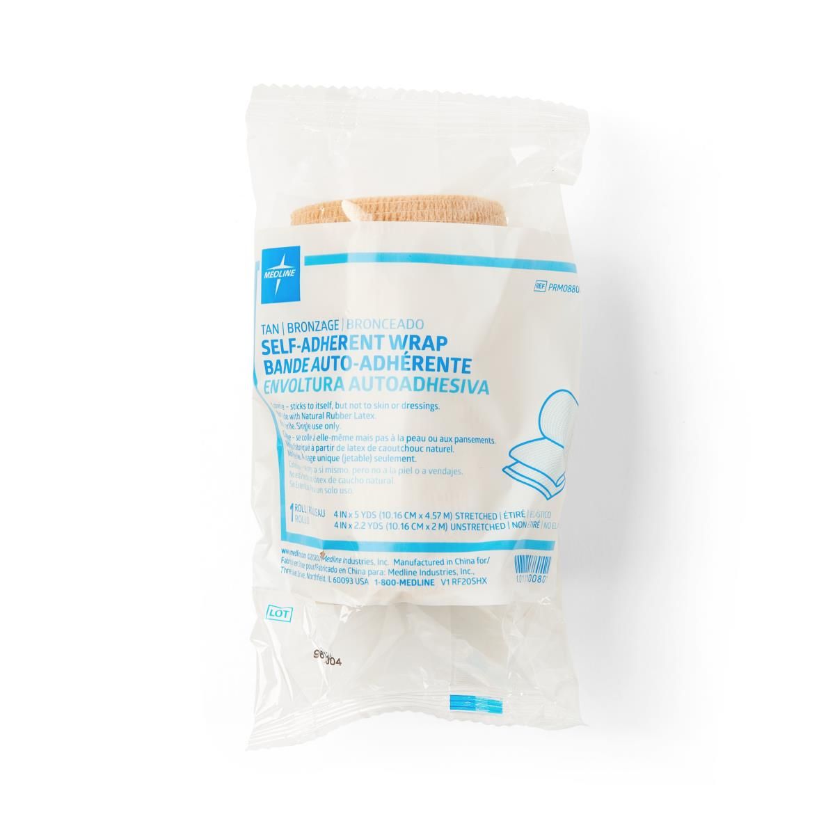 Medline NS Self-Stick Cohesive Wrap Tan 4in x 5yd 1Ct
