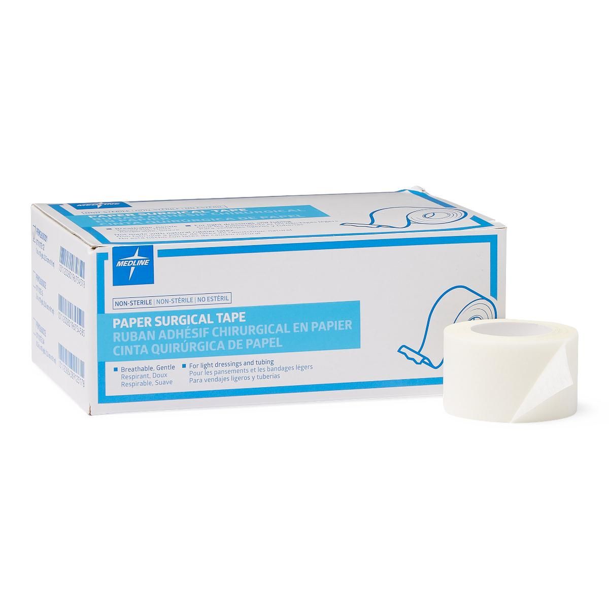 Medline Essentials Paper Medical Tape 1in x 10yd 12Ct