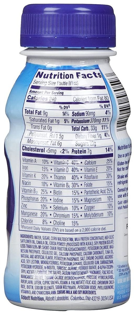 PediaSure Grow & Gain with Fiber Nutritional Shake Chocolate 8oz 24Ct