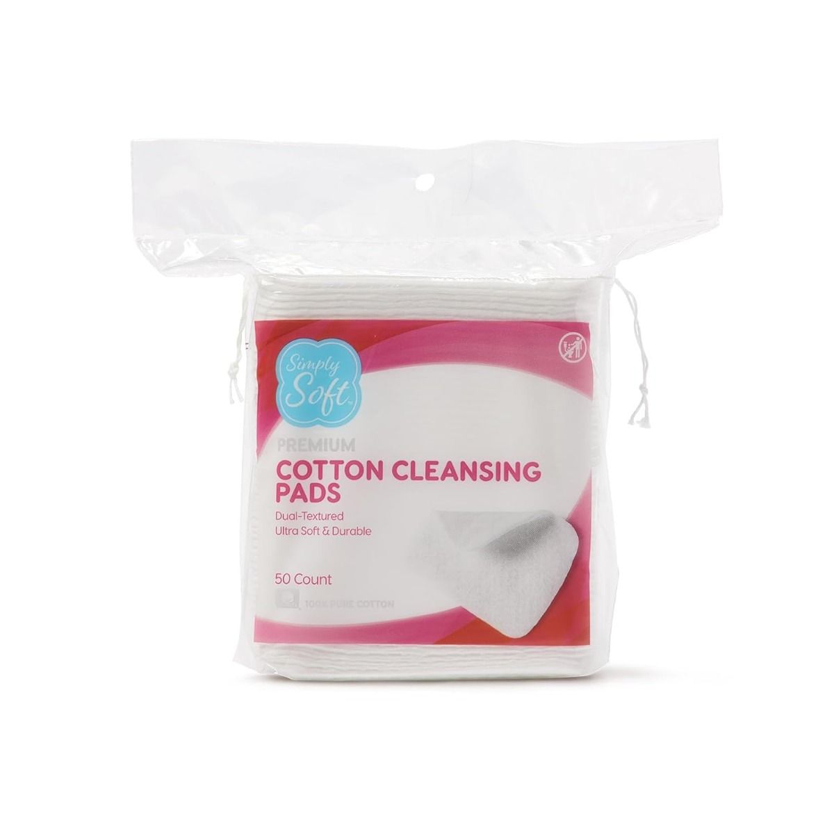 Simply Soft Cotton Cleansing Pads 3.5x4.5 50 Bag 1200Ct